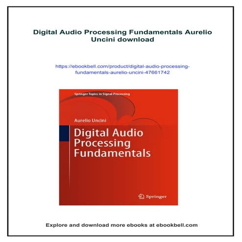 Digital Audio Processing Fundamentals Aurelio Uncini | PDF
