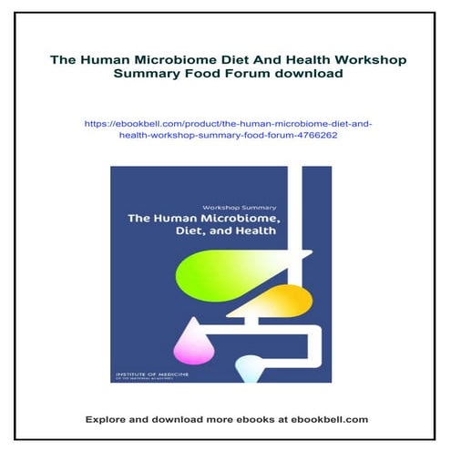 The Human Microbiome Diet And Health Workshop Summary Food Forum | PDF