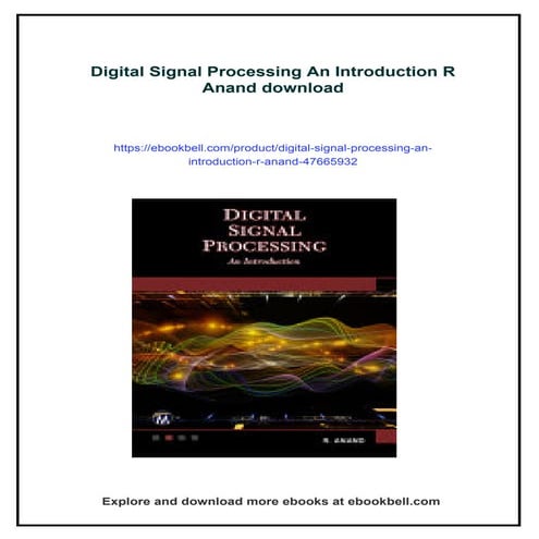 Digital Signal Processing An Introduction R Anand | PDF