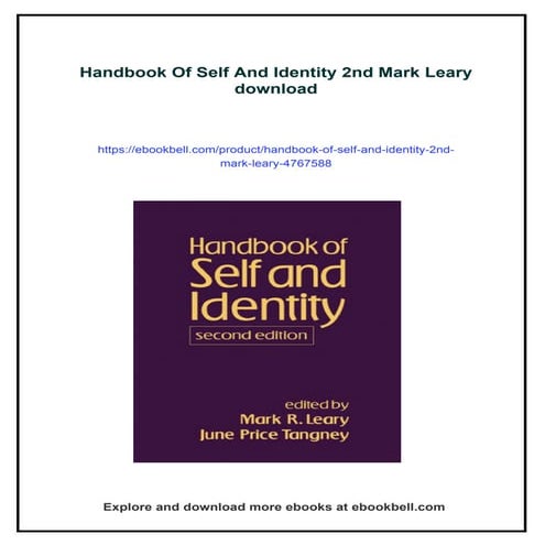Handbook Of Self And Identity 2nd Mark Leary | PDF