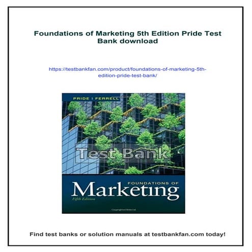 Foundations of Marketing 5th Edition Pride Test Bank | PDF