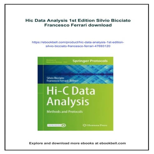 Hic Data Analysis 1st Edition Silvio Bicciato Francesco Ferrari | PDF