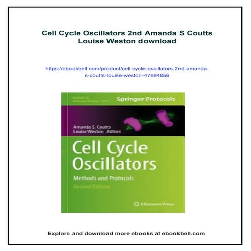 Cell Cycle Oscillators 2nd Amanda S Coutts Louise Weston | PDF
