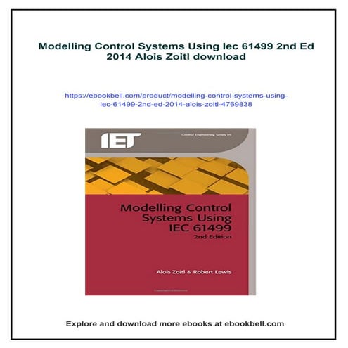 Modelling Control Systems Using Iec 61499 2nd Ed 2014 Alois Zoitl | PDF