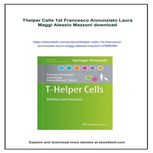Thelper Cells 1st Francesco Annunziato Laura Maggi Alessio Mazzoni | PDF