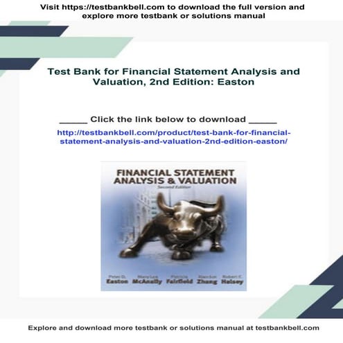 Test Bank for Financial Statement Analysis and Valuation, 2nd Edition ...