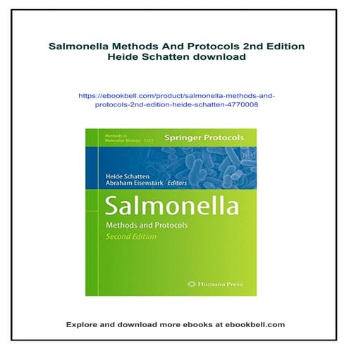 Salmonella Methods And Protocols 2nd Edition Heide Schatten | PDF
