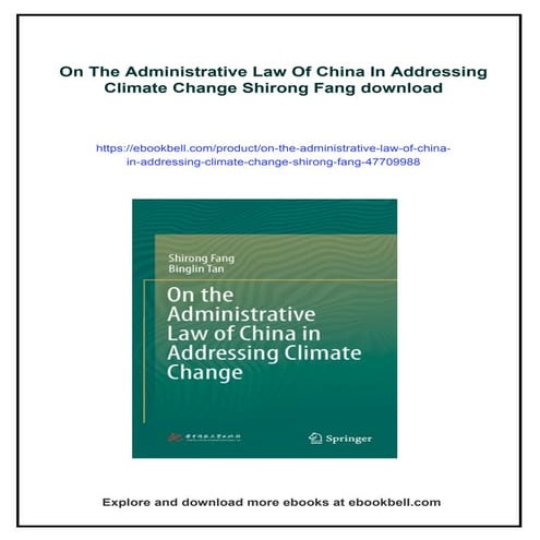 On The Administrative Law Of China In Addressing Climate Change Shirong ...