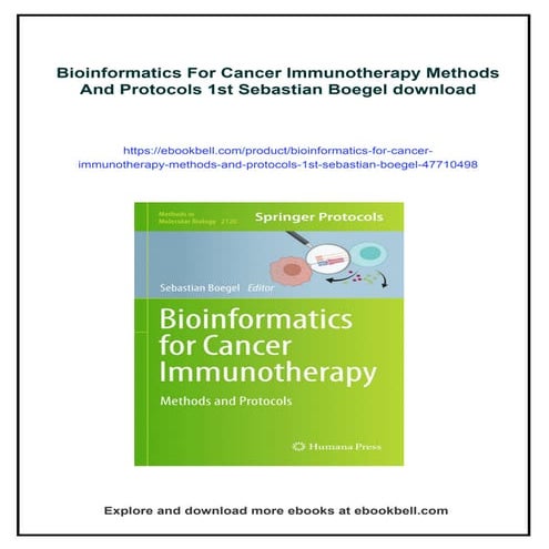 Bioinformatics For Cancer Immunotherapy Methods And Protocols 1st Sebastian Boegel | PDF