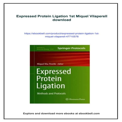 Expressed Protein Ligation 1st Miquel Vilaperell | PDF