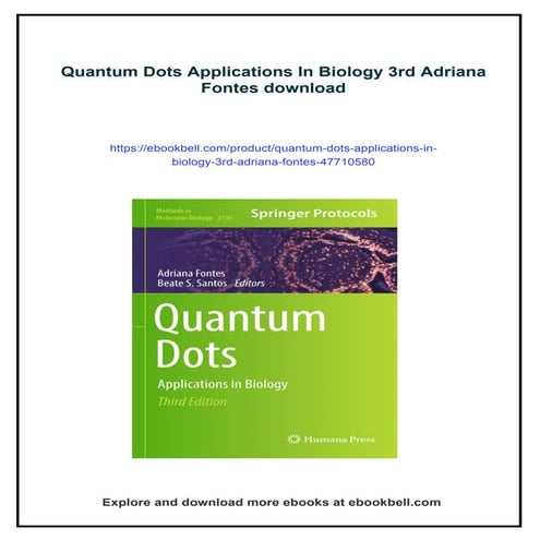 Quantum Dots Applications In Biology 3rd Adriana Fontes | PDF