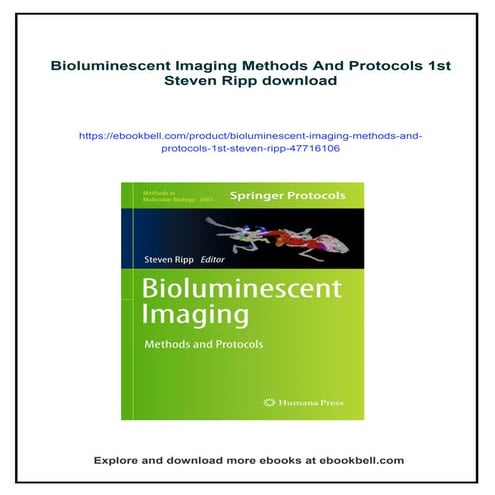Bioluminescent Imaging Methods And Protocols 1st Steven Ripp | PDF