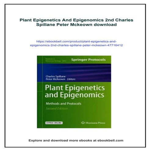 Plant Epigenetics And Epigenomics 2nd Charles Spillane Peter Mckeown | PDF