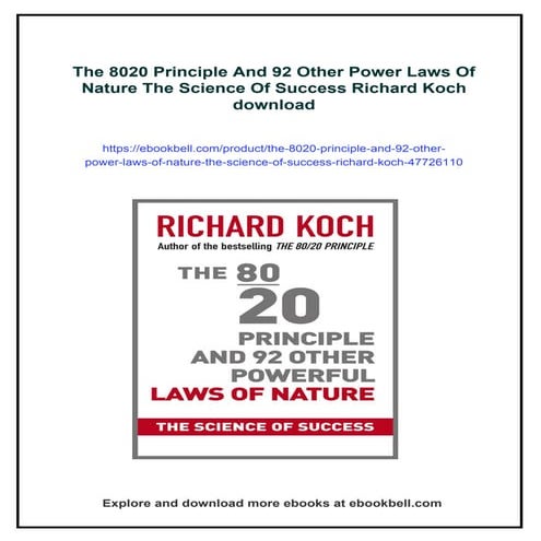The 8020 Principle And 92 Other Power Laws Of Nature The Science Of ...