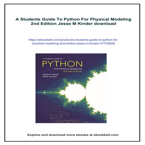 A Students Guide To Python For Physical Modeling 2nd Edition Jesse M Kinder | PDF