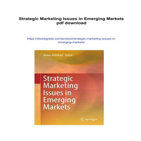 Strategic Marketing Issues in Emerging Markets | PDF