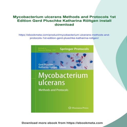 Mycobacterium ulcerans Methods and Protocols 1st Edition Gerd Pluschke ...
