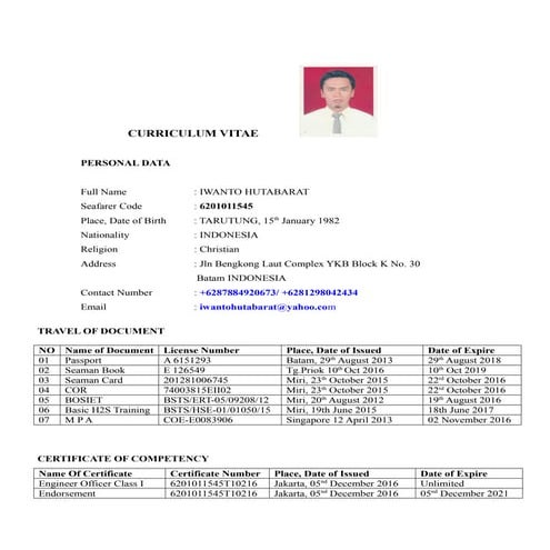 CURRICULUM VITAE IWANTO | DOC