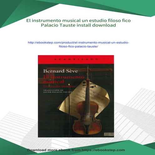 El instrumento musical un estudio filoso fico Palacio Tauste | PDF