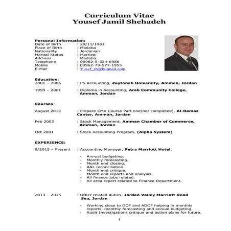 Yousef Shehadeh CV's | PDF