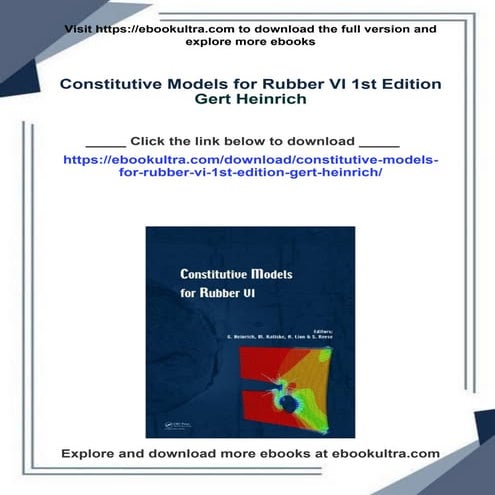Constitutive Models for Rubber VI 1st Edition Gert Heinrich | PDF