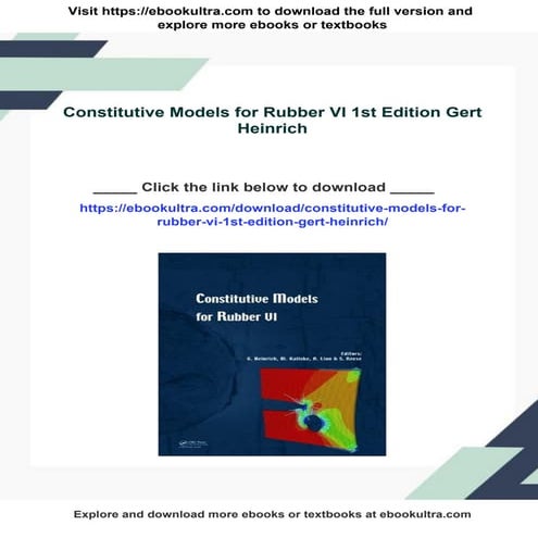 Constitutive Models for Rubber VI 1st Edition Gert Heinrich | PDF