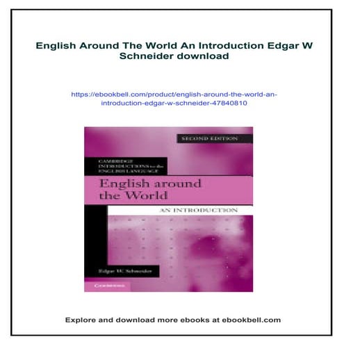 English Around The World An Introduction Edgar W Schneider | PDF