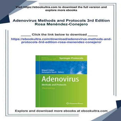 Adenovirus Methods and Protocols 3rd Edition Rosa Menéndez-Conejero | PDF