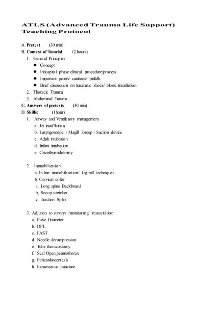 ATLS (Advanced Trauma Life Support) | PPTX