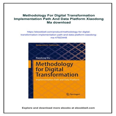 Methodology For Digital Transformation Implementation Path And Data Platform Xiaodong Ma | PDF