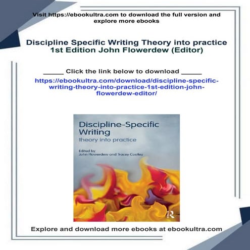 Discipline Specific Writing Theory into practice 1st Edition John ...