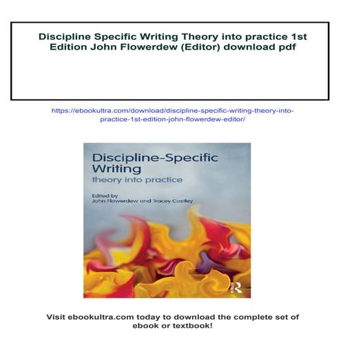 Discipline Specific Writing Theory into practice 1st Edition John ...