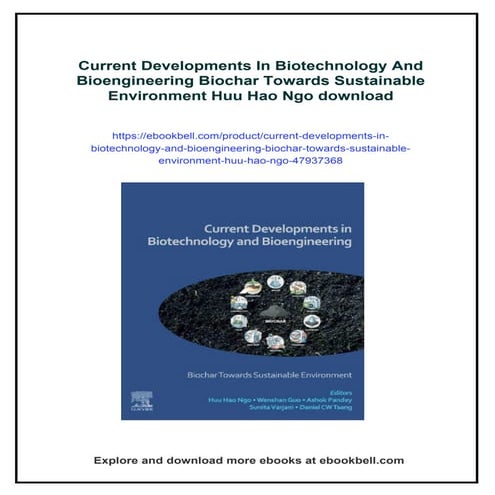 Current Developments In Biotechnology And Bioengineering Biochar Towards Sustainable Environment ...