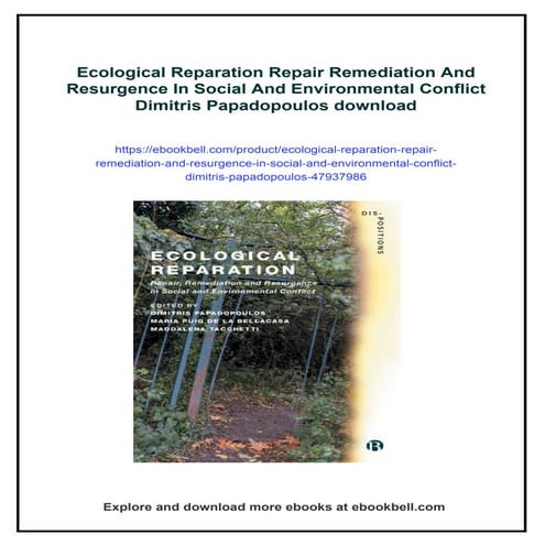 Ecological Reparation Repair Remediation And Resurgence In Social And ...