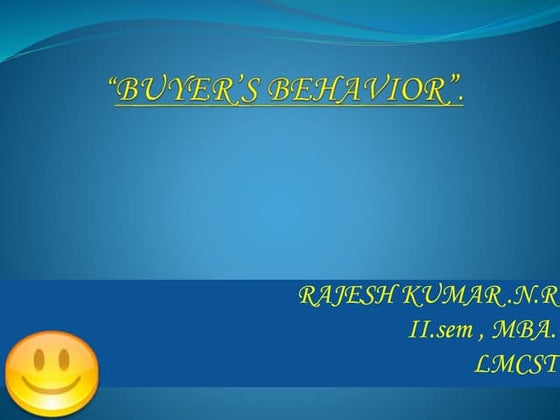 Analysing consumer buying behaviour and industrial buying behaviour | PPT