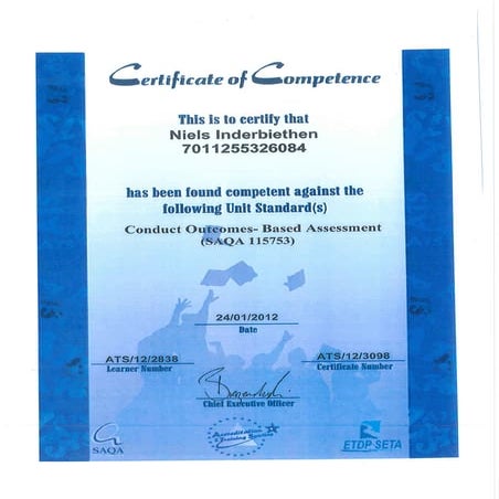 Niels SETA_SAQA Electrical Assessor Accreditation | PDF