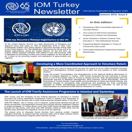 2016 Autumn IOM Turkey Newsletter English | PDF