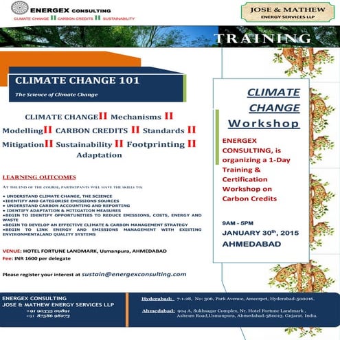 Brochure- Climate Change Training-30th Jan, Ahmedabad | PDF