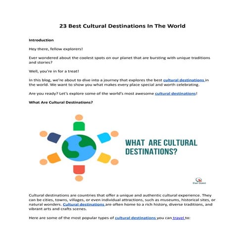 23 Best Cultural Destinations In The World | PDF | Europe Travel ...