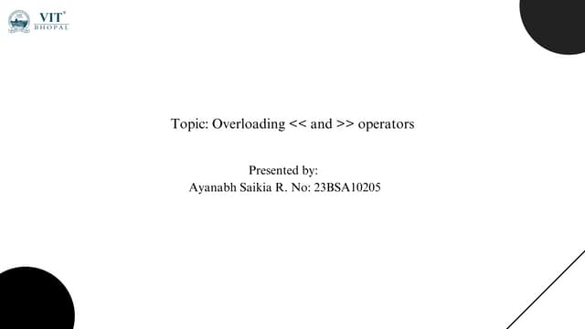 C++ Overloading Operators input output overloading | PPT C++ Overloading Operators input output overloading | PPT