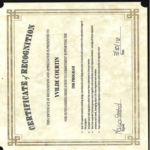 certificate of recognition comcast IMS 2016 | PDF