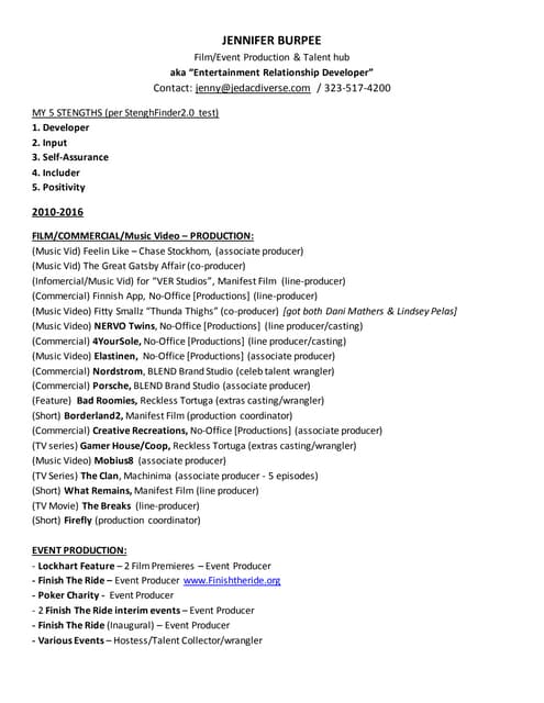 Jennifer Burpee, Film production at manifest film at Manifest film