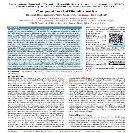 Computational Of Bioinformatics Pdf Databases Computer Software