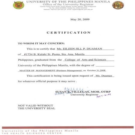 Certification of Graduation | PDF