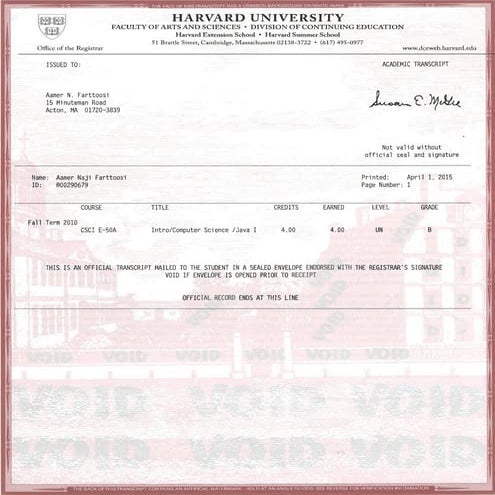 HU Java course transcript | PDF