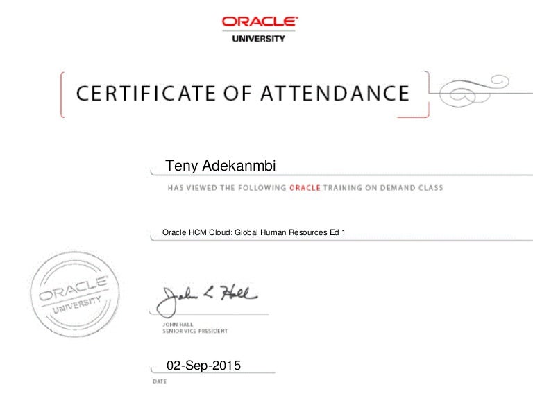 Certification for HCM