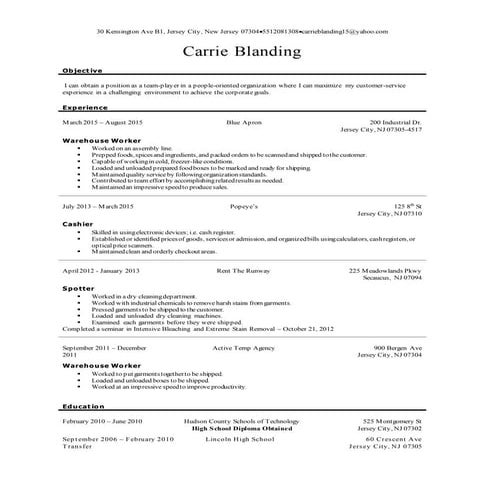Carrie's resume | PDF