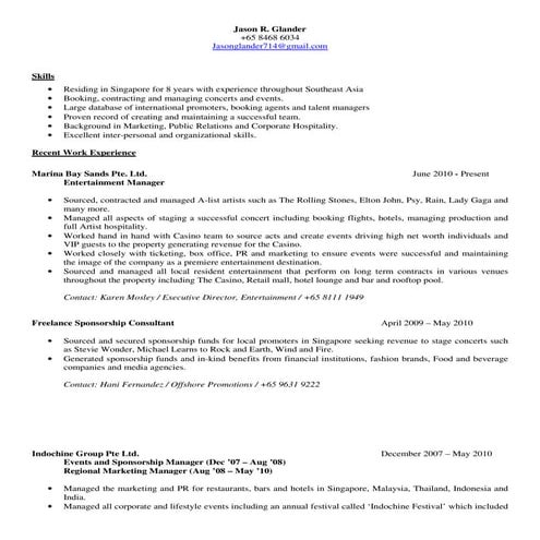Jason Glander - Resume 2014 v2-2 | PDF