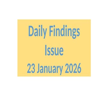 daily findings issue for plan production riset | PPTX