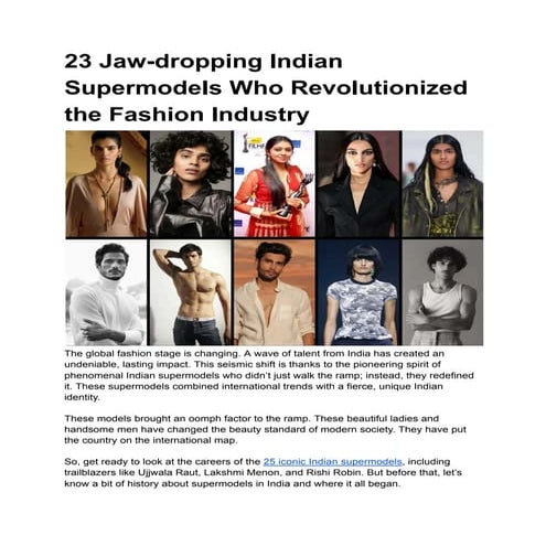 23 Jaw-dropping Indian Supermodels Who Revolutionized the Fashion ...